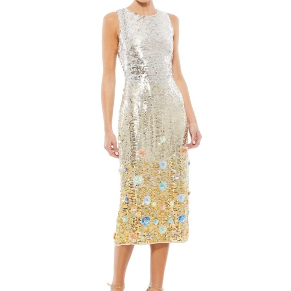 Mac Duggal Sequin Midi Dress